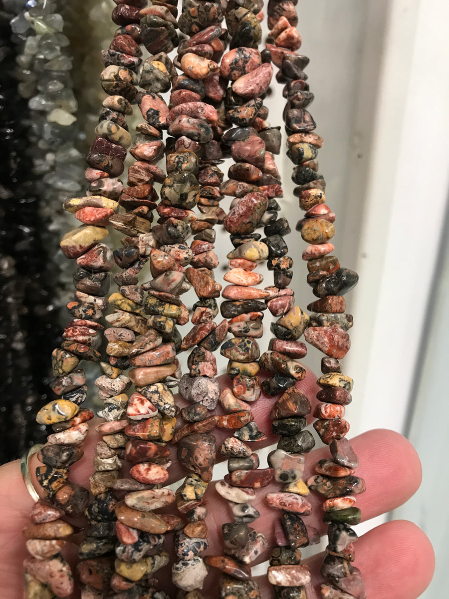 LEOPARD SKIN JASPER CHIPS – Oasis Beads & Crystals